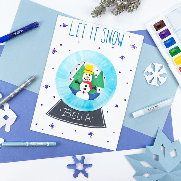 3D Paper Plate Snow Globe Canvas – Craft Box Girls