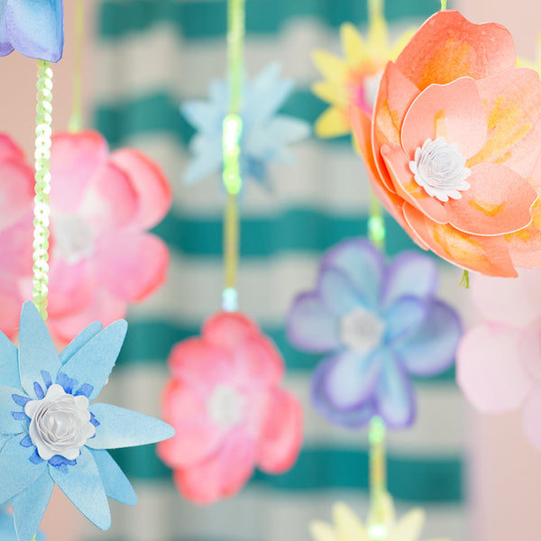 DIY Watercolor Paper Flower Mobile – Craft Box Girls