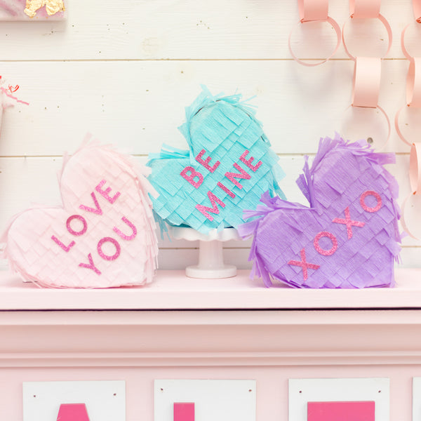 Easy DIY Conversation Heart Piñatas – Craft Box Girls