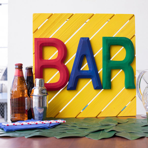 DIY Colorful Wood Summer Bar Sign – Craft Box Girls