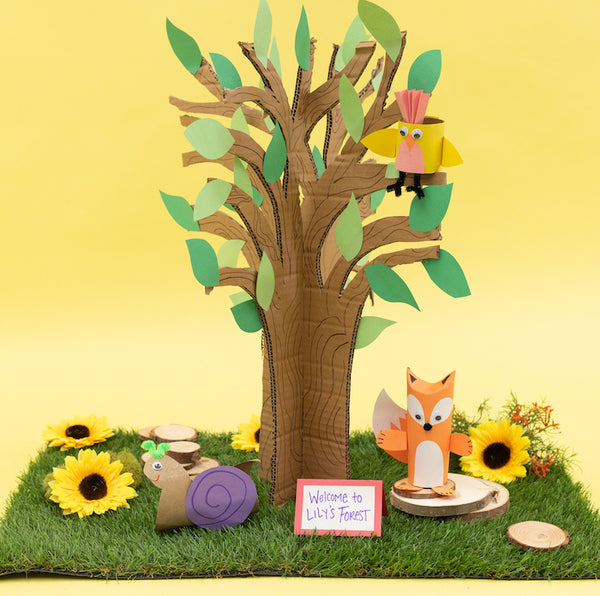 Cardboard Box Tree & Craft Roll Animals – Craft Box Girls