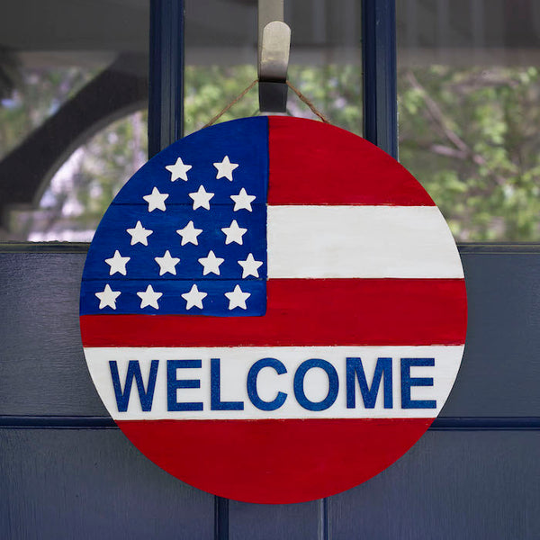 DIY American Front Door Sign – Craft Box Girls