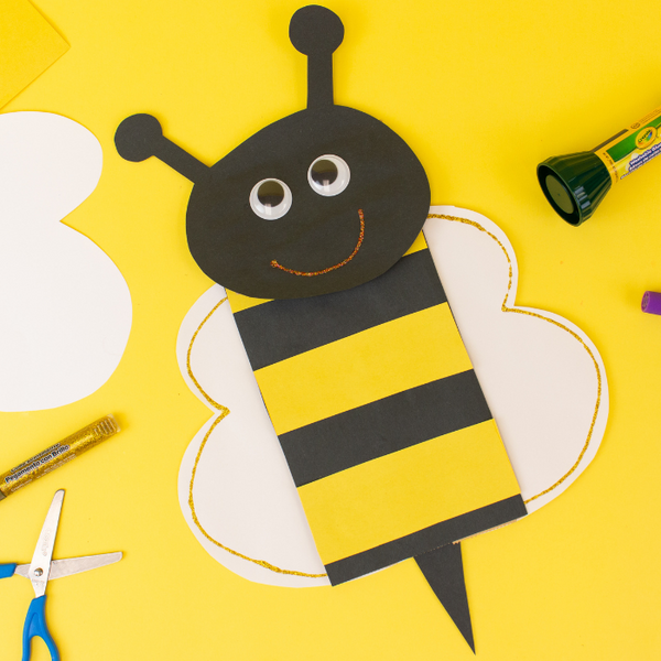 Paper Bag Bumble Bee Puppet – Craft Box Girls