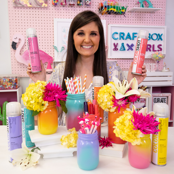 DIY Color Pop Ombre Mason Jars – Craft Box Girls