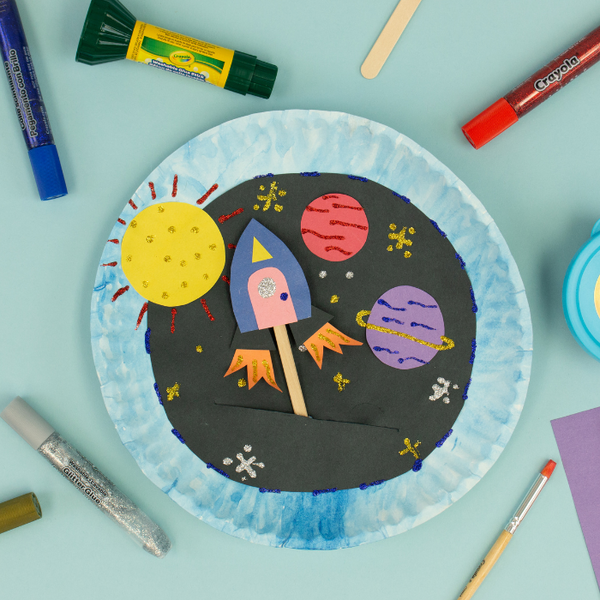 Space Week: Paper Plate Outerspace – Craft Box Girls