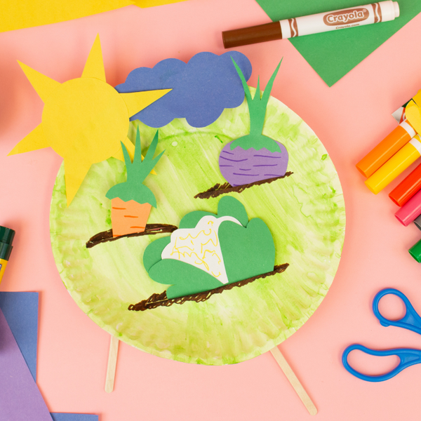 Food Week - Paper Plate Growing Veggie Garden – Craft Box Girls